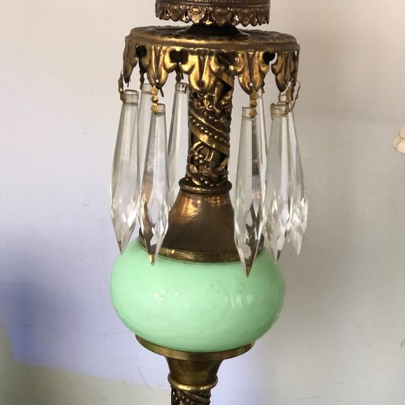 Jefferson Glass | Other | Rare Jadeite Lamp Incredible Art Deco Peacock ...